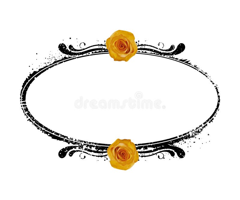 YELLOW ROSES BLACK FRAME stock illustration. Illustration of ...