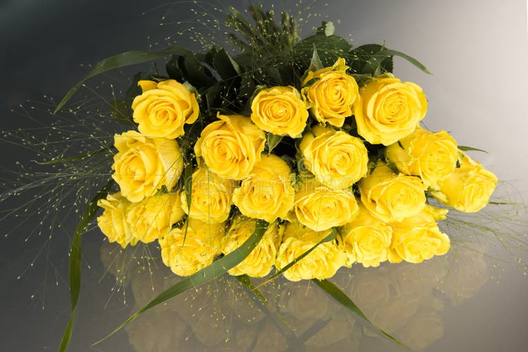Yellow roses stock photo. Image of bouquet, bloom, rose - 58655672