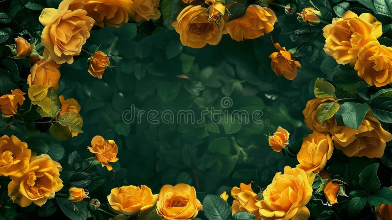 Yellow Roses Template Card for Greetings, Invitations, Weddings ...