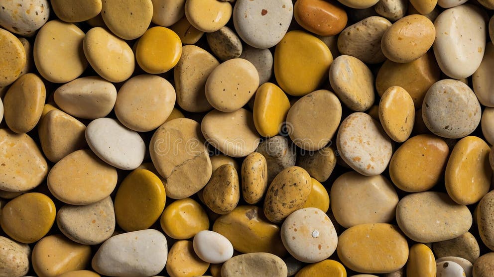 Yellow Rough Pebbles Flat Surface Texture Bac Ai Generated Stock ...