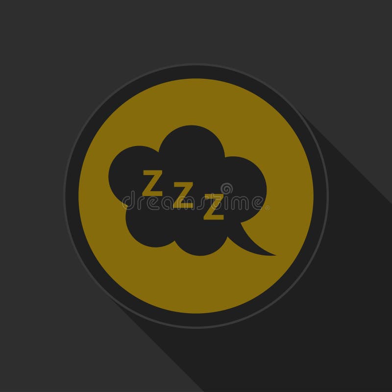 Yellow Round Button - Black ZZZ Speech Bubble Icon Stock Vector ...