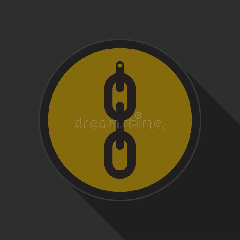 Yellow Round Button - Hanging Chain with Hole Icon Stock Vector ...