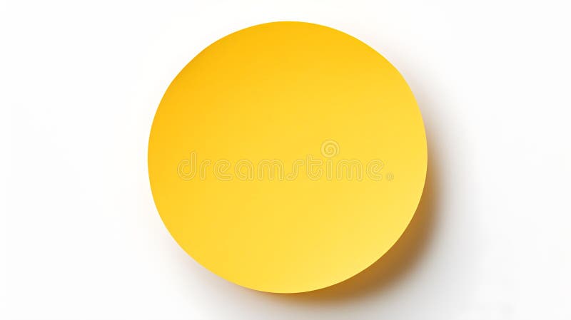 Yellow Round Paper Note on a White Background. Brainstorming Template ...