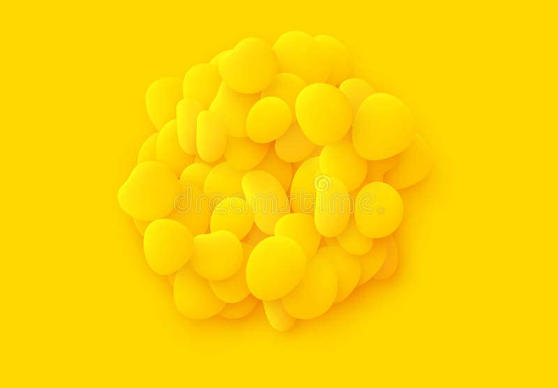 Yellow Round Sphere Isolated Background. Design Elements of Liquid ...