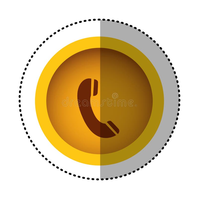Yellow Round Symbol Communication Phone Talk Icon Stock Illustration ...