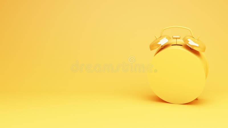 Yellow Round Table Clock on a Yellow Background Stock Video - Video of ...