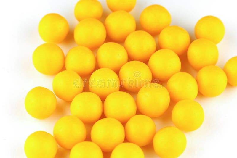 Yellow Round Vitamins Pills Isolate Stock Photo - Image of macro ...