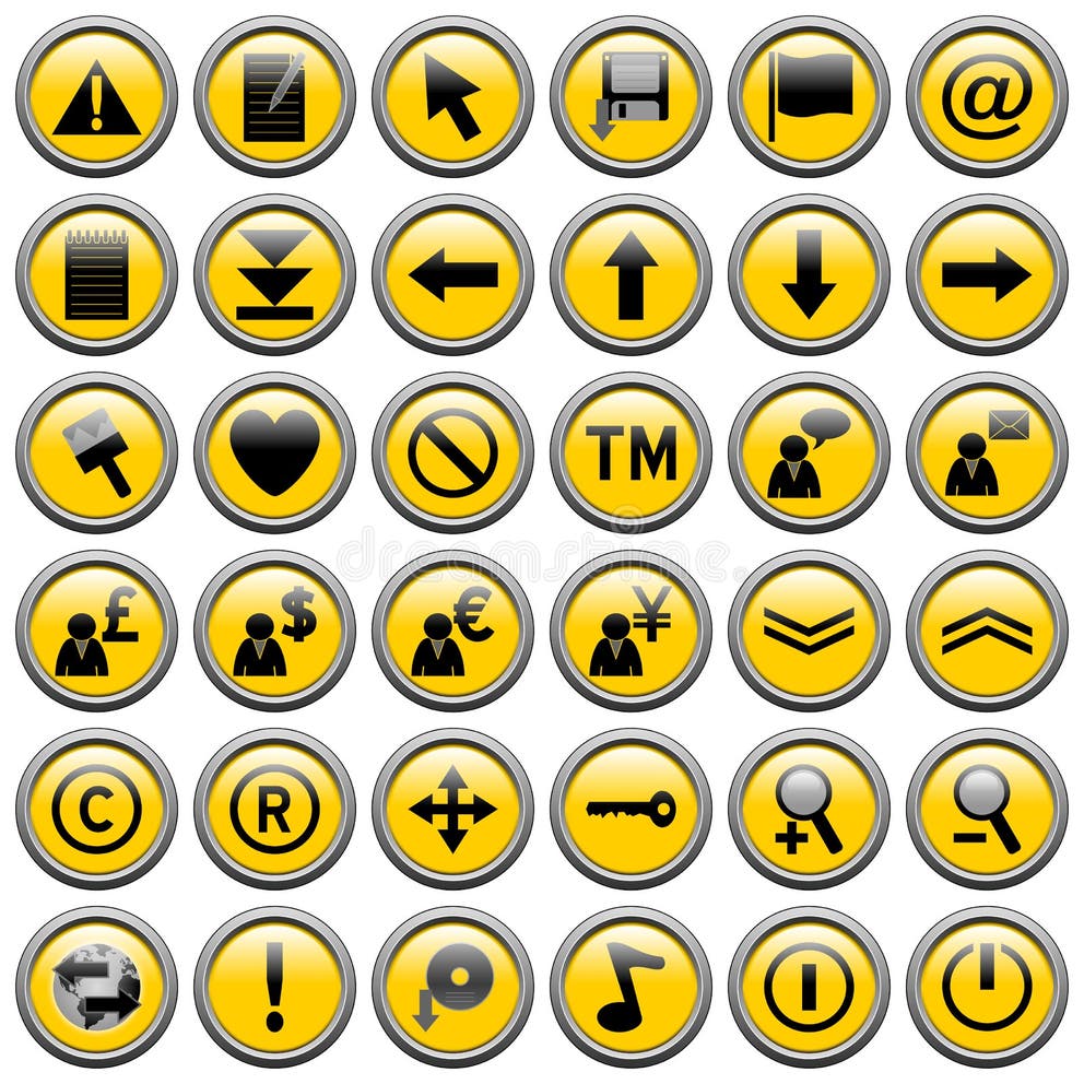 Mail Icon Round Yellow Stock Illustrations – 873 Mail Icon Round Yellow ...