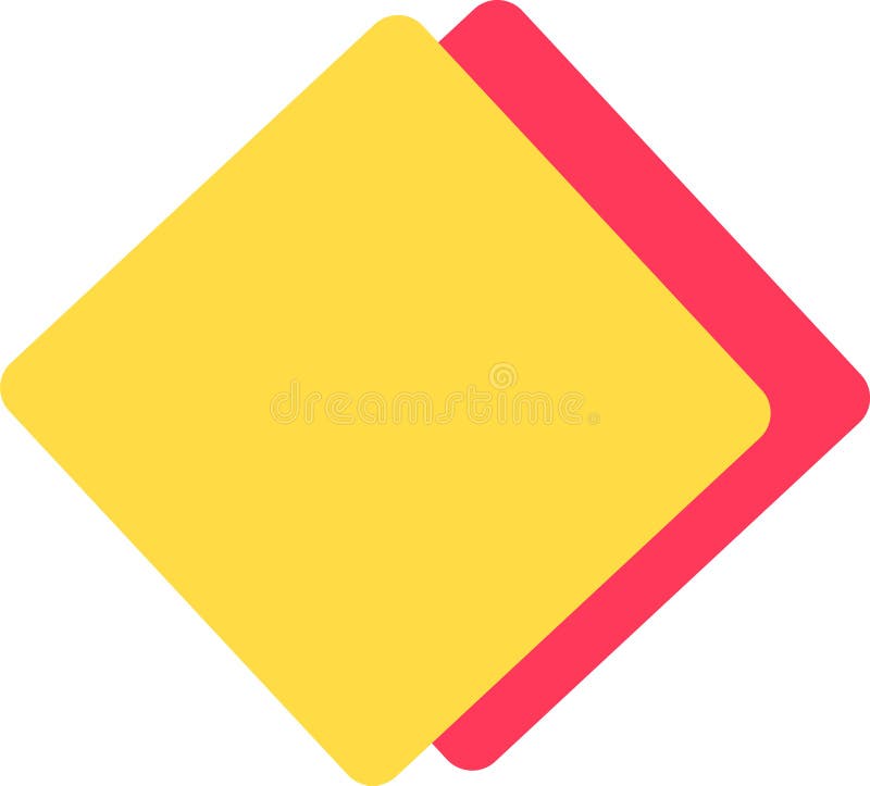 Yellow Rounded Corner Square Overlapping a Pink Rounded Corner Square ...
