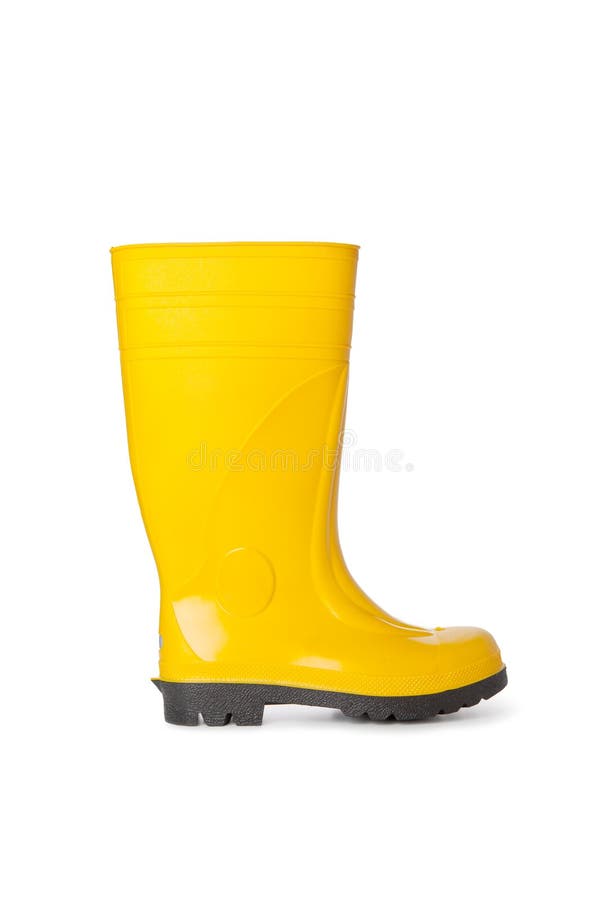Yellow Rubber Boots Isolated Stock Photo - Image of boots, boot: 4173688