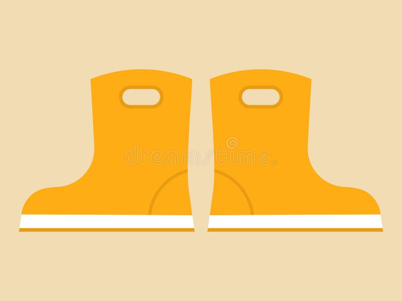 Yellow Rubber Boots Vector Illustration Stock Vector - Illustration of ...