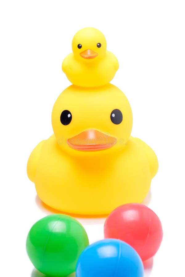 Yellow Rubber Duck Toy in Isolate White Background Stock Image - Image ...
