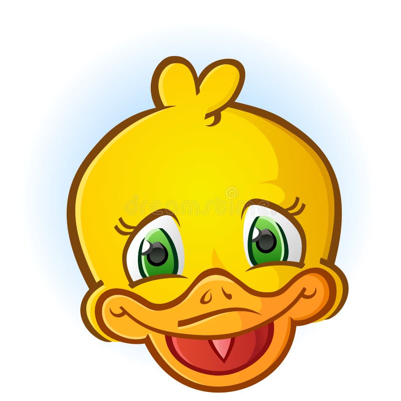 Yellow Rubber Duck Face Cartoon Stock Vector - Illustration of mascot ...