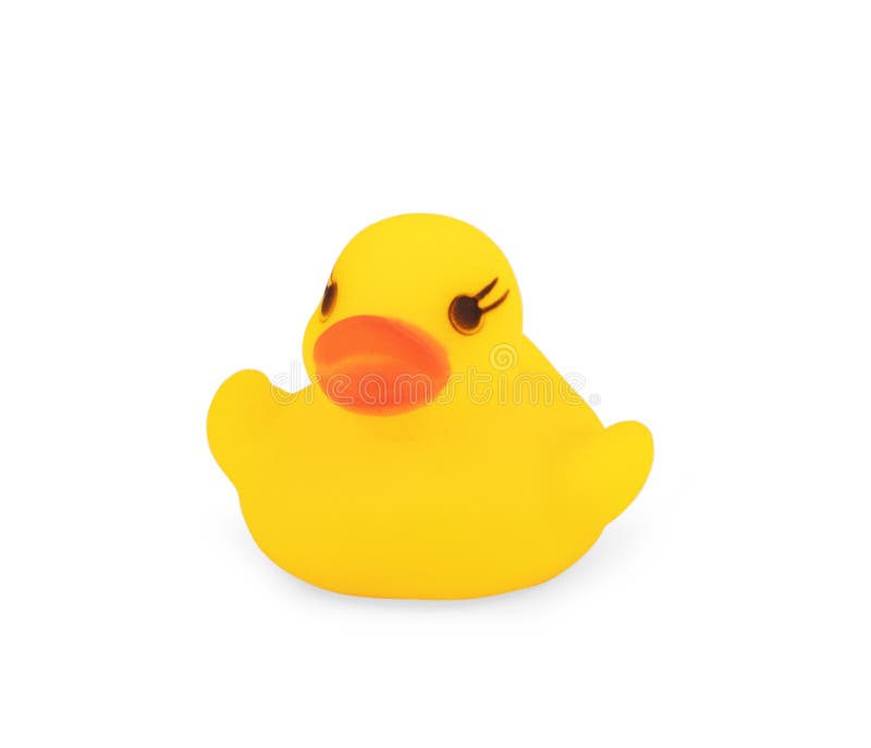 Yellow Rubber Duck Isolated on White Background Stock Photo - Image of ...