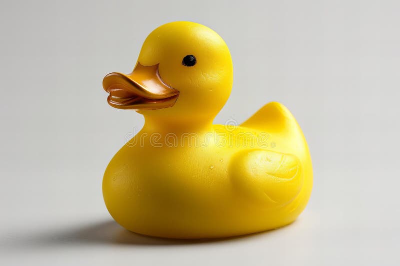 Yellow Rubber Duck Isolated on a White Background, with No Shadow or ...