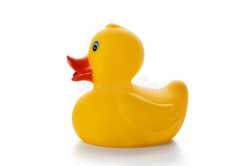 Yellow Rubber Duck Kids Toy for Bathing Isolated on White Background ...