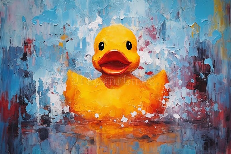 Yellow rubber duck stock illustration. Illustration of painting - 281701717