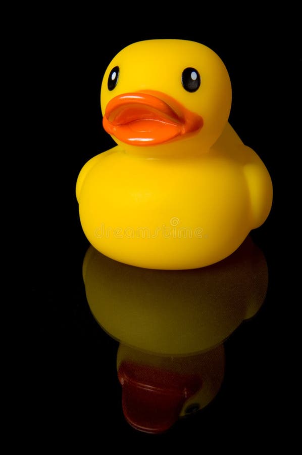 Yellow Rubber Duck Reflection with Water Ripples Stock Photo - Image of reflecting, glass: 1998502