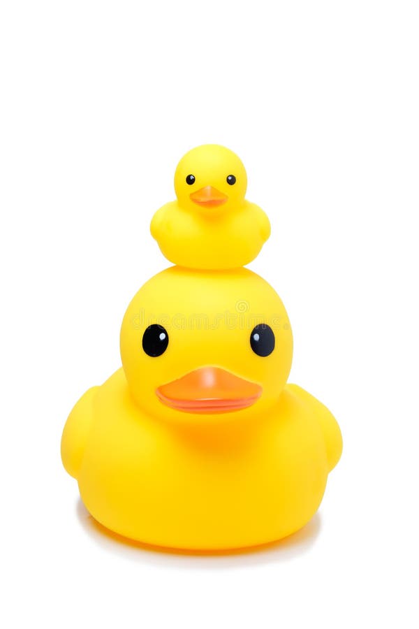 Yellow Rubber Duck with Colorful Ball Stock Image - Image of rubber ...