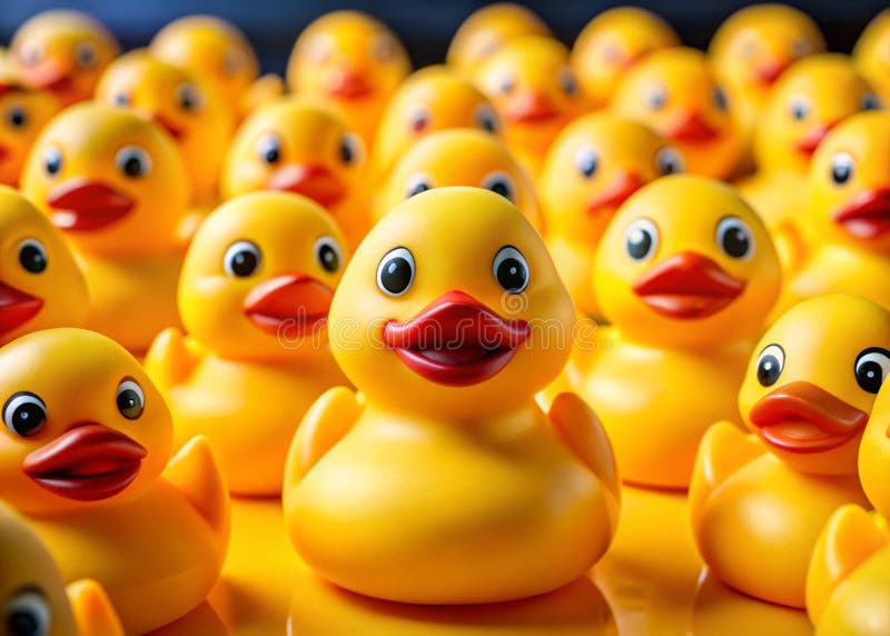 Yellow Rubber Ducks. Generative Ai Stock Illustration - Illustration of ...