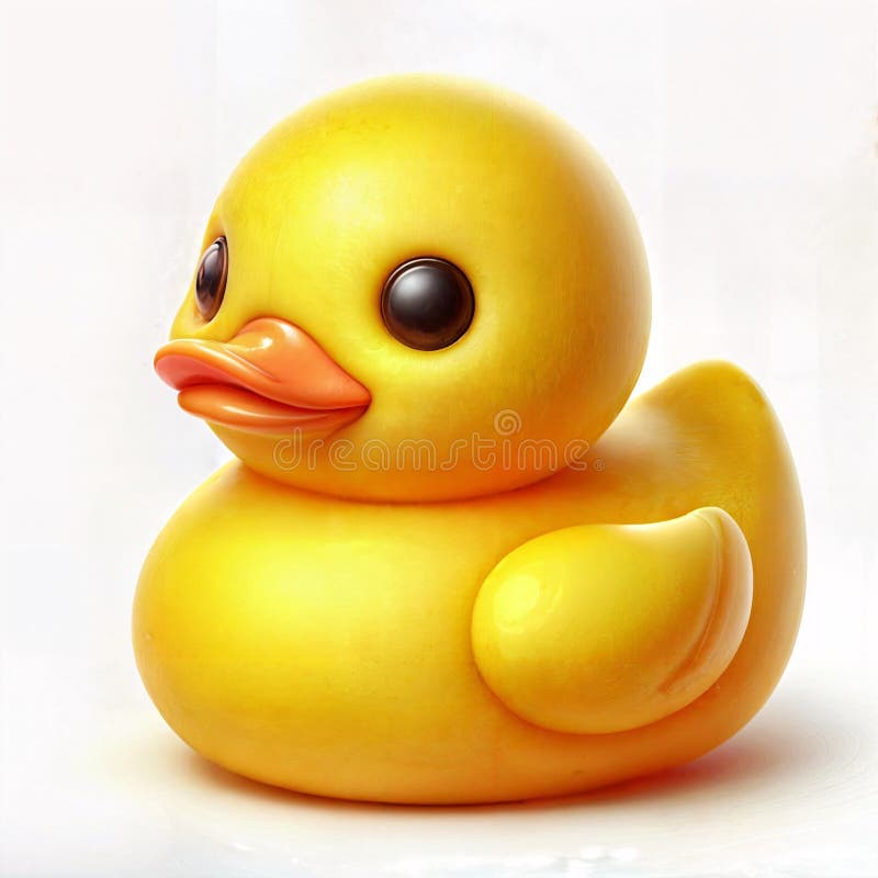 Yellow Rubber Ducky Illustration for Bathtub on White Background Stock ...