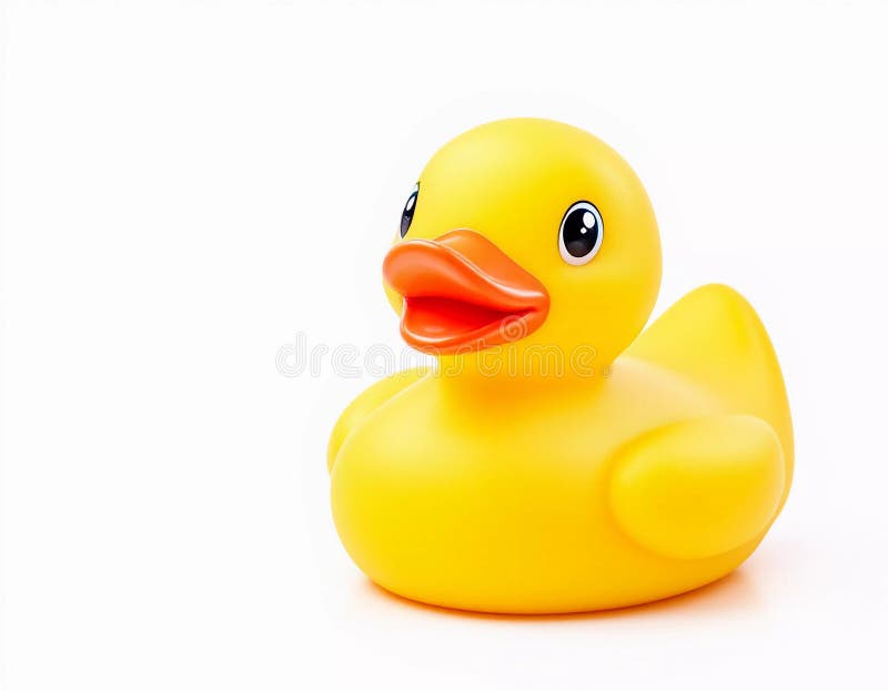 Yellow Rubber Ducky on White Background Stock Illustration ...