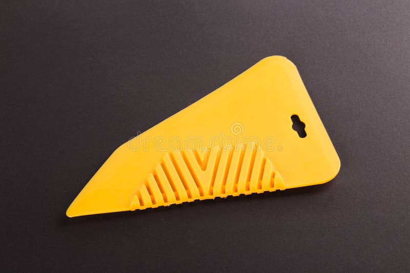 Yellow Rubber Industrial Spatula. Stock Photo - Image of handyman, tool ...
