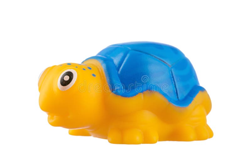 Yellow Rubber Turtle on White Background Stock Image - Image of ...