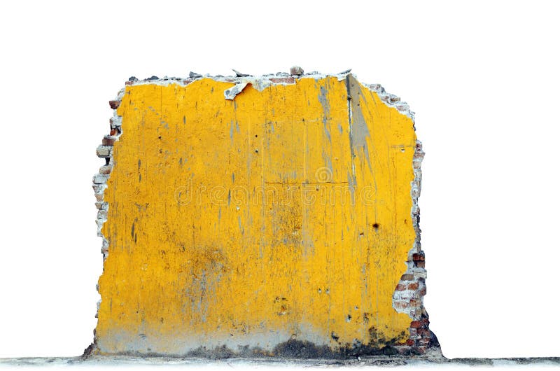Yellow ruin and rubble. stock photo. Image of grungy - 20348564