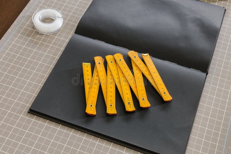 Ruler and Book. stock image. Image of wooden, photographed - 100844189