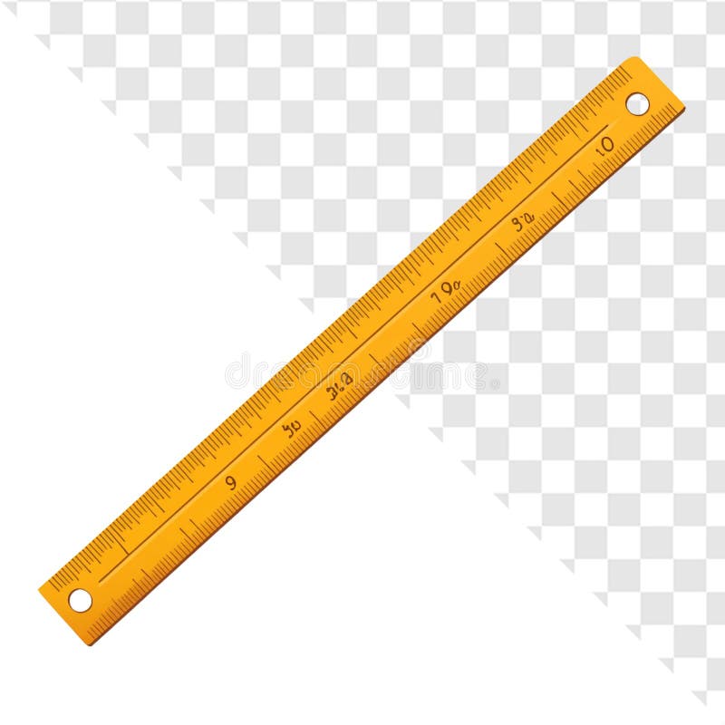 A Yellow Ruler Diagonally Placed on a Transparent Background Simple and ...