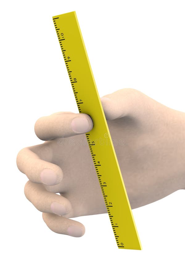 Yellow ruler in hand stock illustration. Illustration of equipment ...