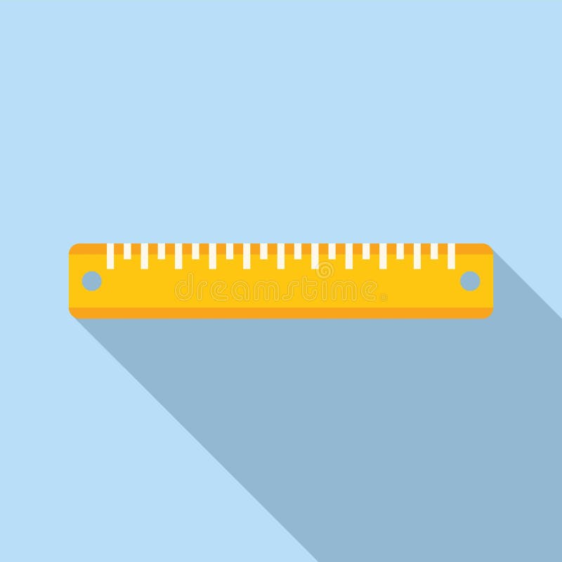 Yellow Ruler Icon Showing Measuring Length and Width Stock Illustration ...