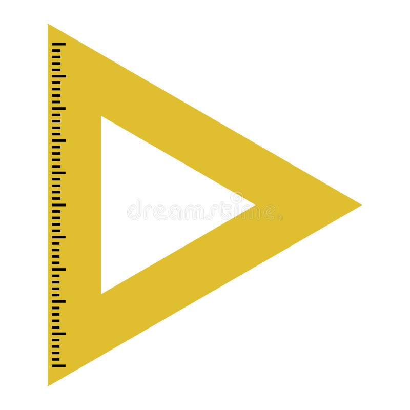 Yellow Ruler Triangle Icon. Vector Stock Illustration - Illustration of ...