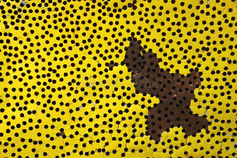 Yellow Rusitc Perforated Steel Sheet Texture Stock Image - Image of ...