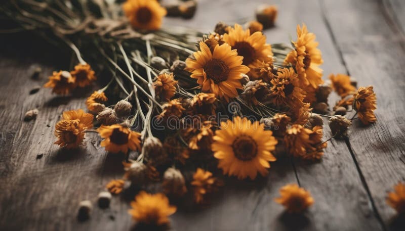 Yellow rustic flowers stock illustration. Illustration of nature ...