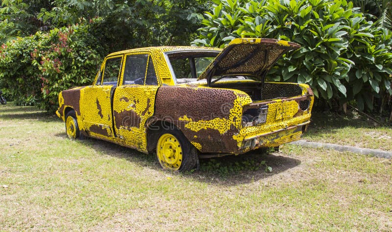 Yellow rusty car stock image. Image of rust, abstract - 43293923