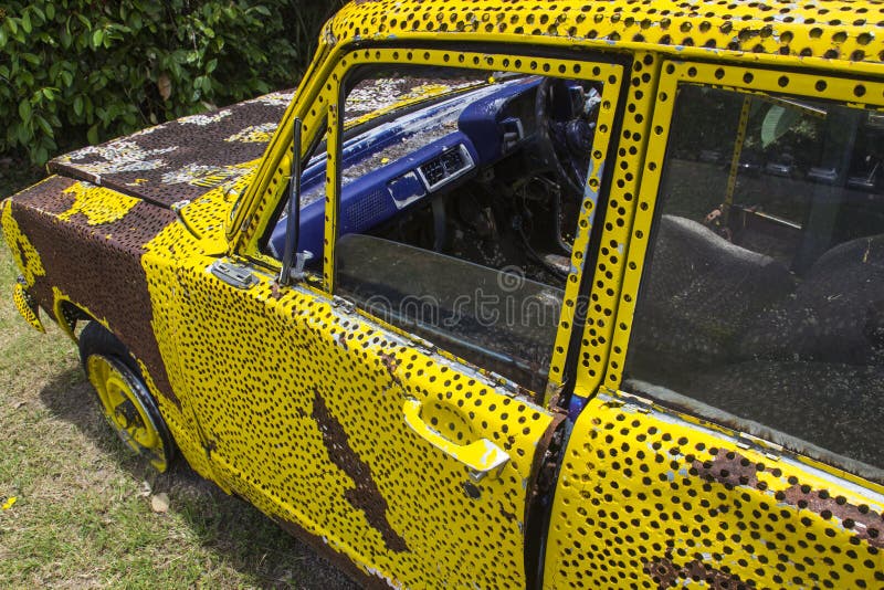 Yellow rusty car tyre stock photo. Image of style, vintage - 43293606