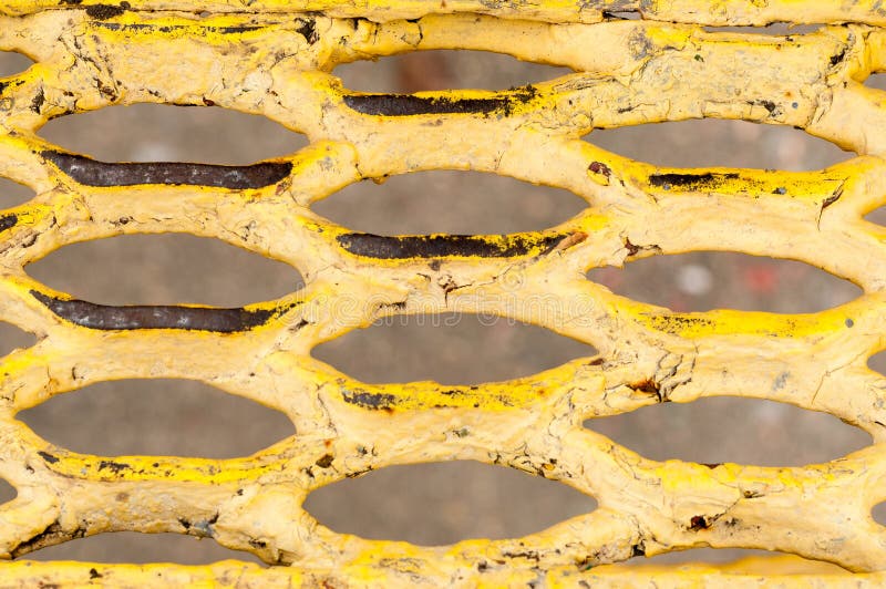 Yellow Rusty Metal Grate on the Steps Stock Image - Image of grille ...