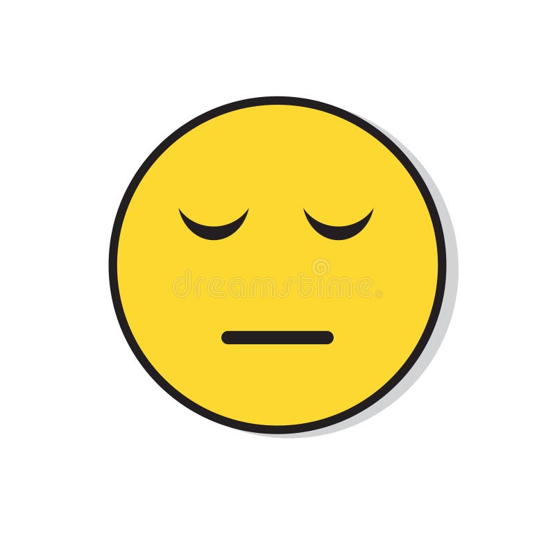 Yellow Sad Face Negative People Emotion Icon Stock Vector ...