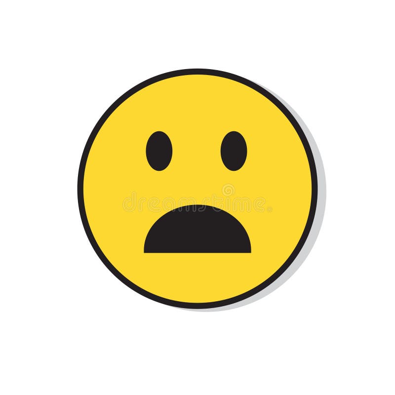 Yellow Sad Face Shocked Negative People Emotion Icon Stock Vector ...