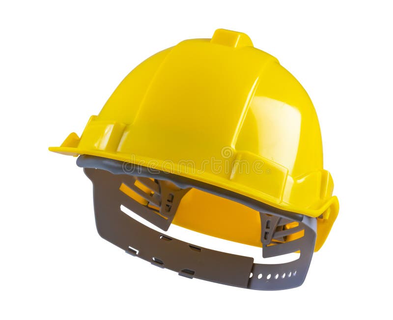 Yellow Safety Construction Helmet Isolated on White Stock Image - Image ...