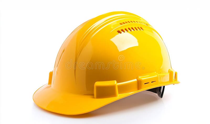 Yellow Safety Construction Helmet Isolated on White Background Stock ...