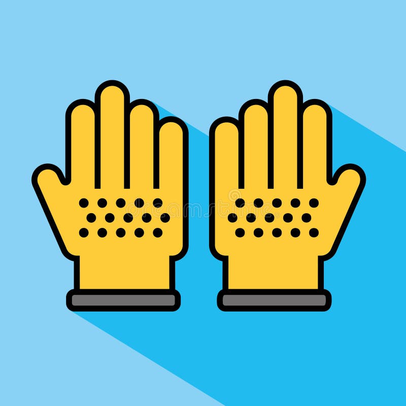 Yellow safety gloves icon stock vector. Illustration of isolated ...