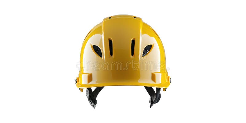 Yellow Safety Helmet Front View Isolated on Transparent Background ...