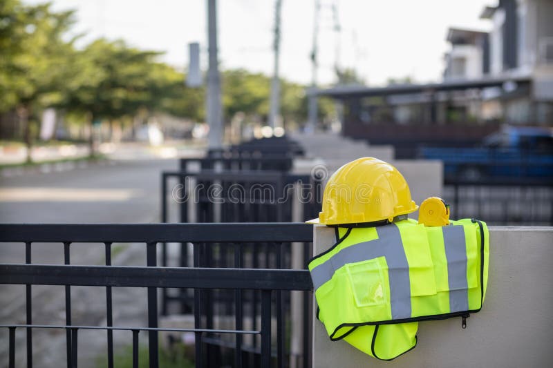 Yellow Safety Helmet are Provided Along with Reflective Vests for ...