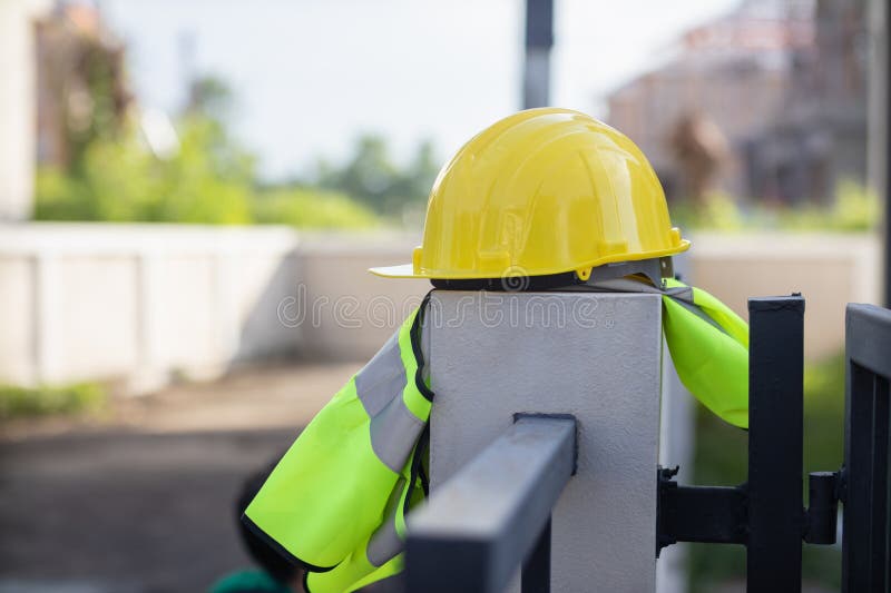 Yellow Safety Helmet are Provided Along with Reflective Vests for ...