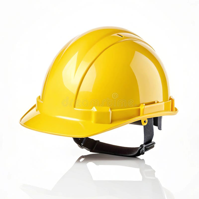 Yellow Safety Helmet on White Background Stock Illustration ...