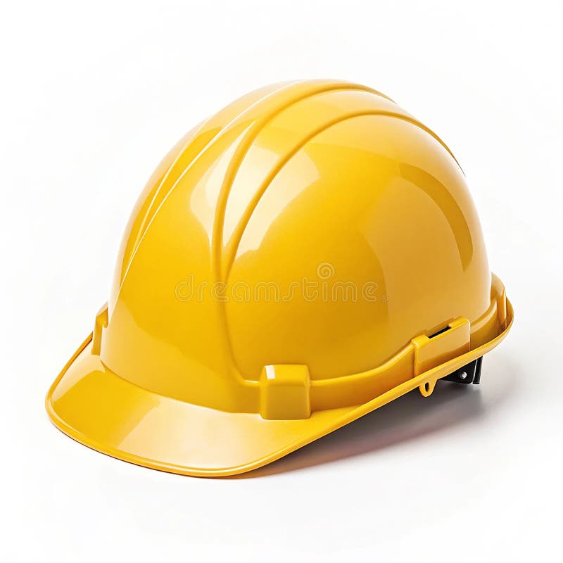 Yellow Safety Helmet on White Background Stock Illustration ...
