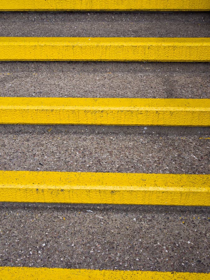 Yellow Safety Steps - Accident Prevention Stock Image - Image of ...